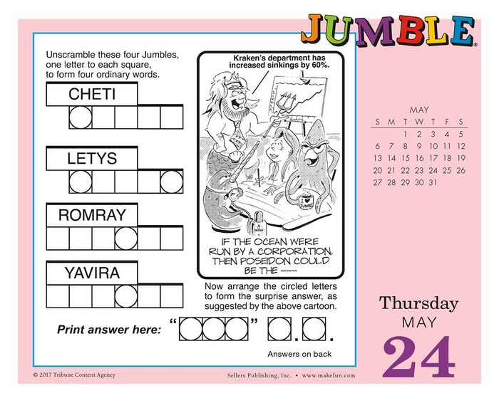 Daily Jumble 2018 Daily Calendar | Angus & Robertson
